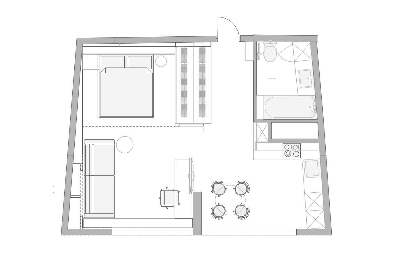 Small Apartment Design 50m2 Download 3d Models Free 3dbrute